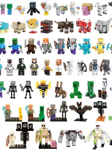 ชิ้นส่วนโมเดล Minecraft Steve Alex Enderman Flame Man ชิ้นส่วนโมเดลผู้