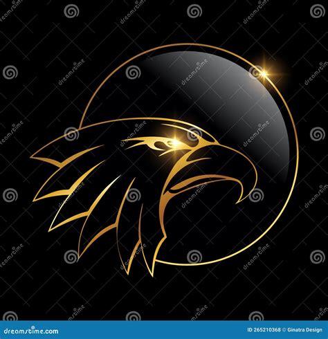 Golden Eagle Head Logo Sign Stock Vector Illustration Of Element