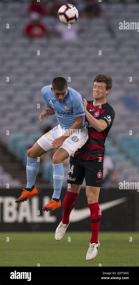 Lachlan Wales Of Melbourne City Heads The Ball During The Round 10 A