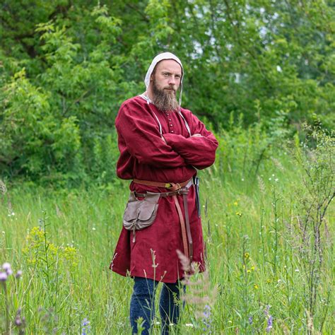 Medieval Mens Tunic 100 Linen Long Sleeve Shirt Basic
