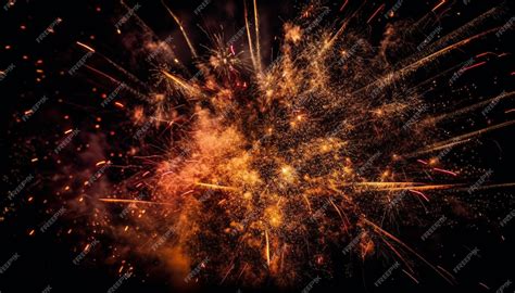 El Cielo Nocturno Resplandeciente Explota Con Vibrantes Fuegos