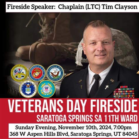 Lds Veterans Day Weekend Fireside Chaplain Ltc Tim Clayson