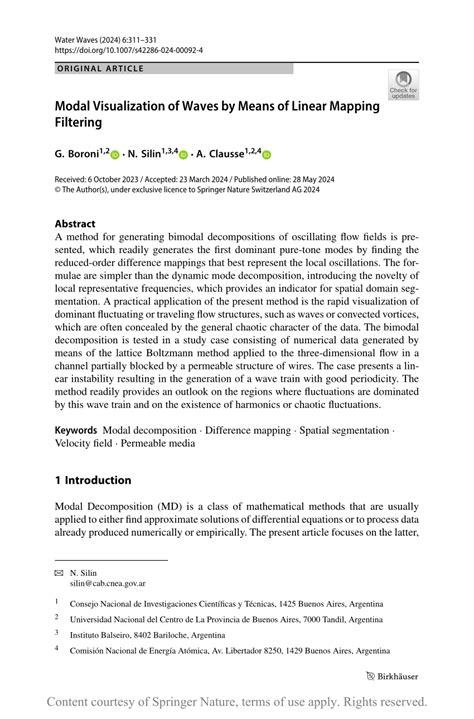 Modal Visualization Of Waves By Means Of Linear Mapping Filtering