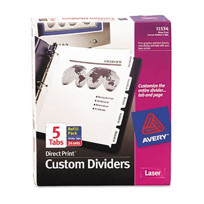 Ave11534 Direct Print Punched Presentation Dividers 5