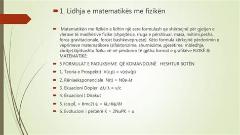 Lidhja E Matematikes Me Lendet E Tjera Pptx