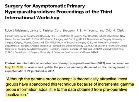 Surgery For Asymptomatic Primary Hyperparathyroidism Hyperparathyroidism Surgery Dr Babak