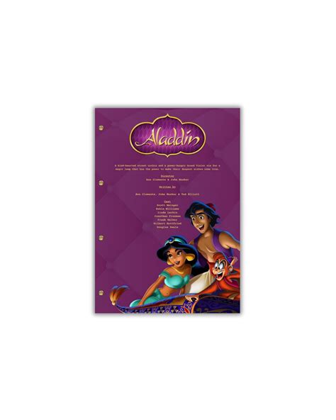 Aladdin Disney Classic Script Screenplay Etsy