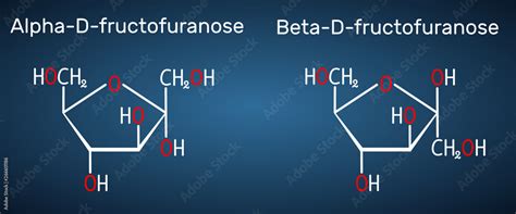 Fructose Alpha D Fructofuranose Beta D Fructofuranose Molecule