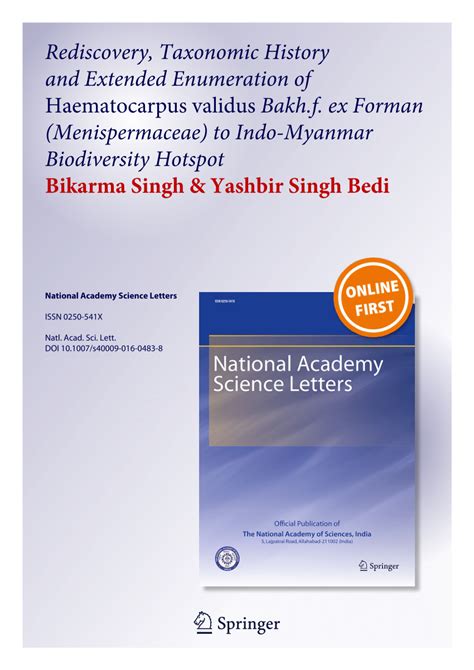 Pdf Rediscovery Taxonomic History And Extended Enumeration Of