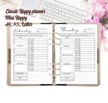 Daily Planner 2021 Printable Happy Planner A4 A5 Letter Tpt