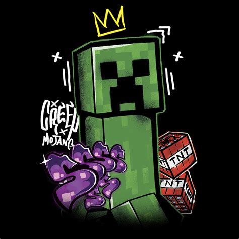 Mens Minecraft Creeper King Graphic Tee