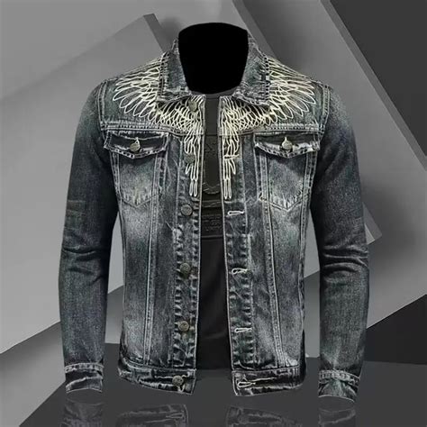 Мужская джинсовая куртка в стиле ретро | AliExpress