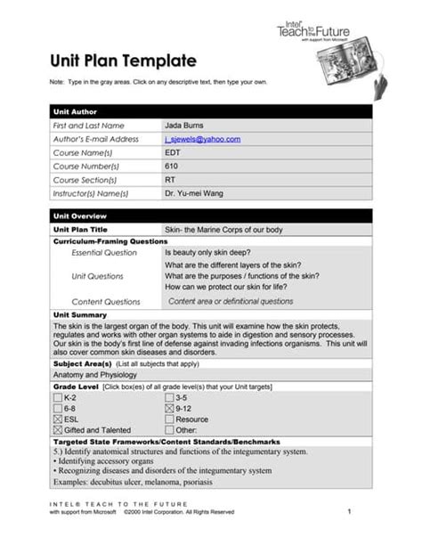 Unit Plan Template Doc