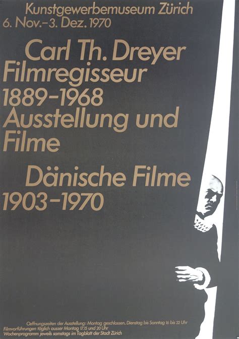 Carl Th Dreyer Filmregisseur 1889 1968 Ausstellung Und Filme Poster Museum