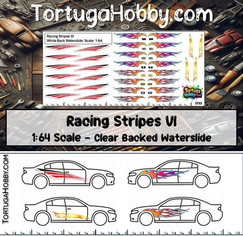Racing Stripes Vi 124 And 164 Scale Waterslide Decals Cars Trucks