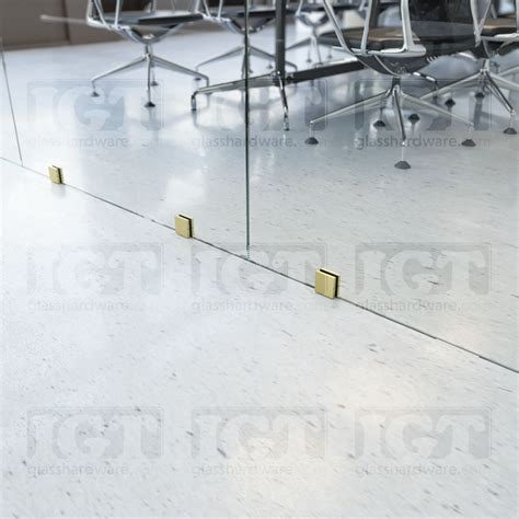 Igt Patch Wall Mount Bracket Gold Brushed Igt Glass Hardware