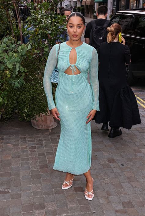 Grace Carter Arrives At British Vogue X Self Portrait Summer Party In