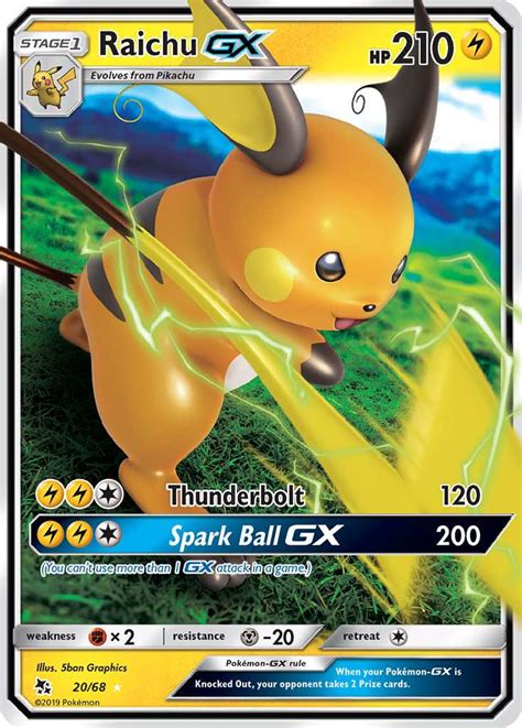 Raichu Gx 20 Hidden Fates 2019 Pokemon Card