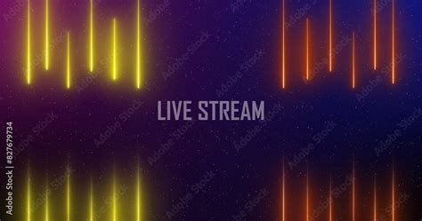 Live Streaming Background Frame Animated Neon Overlay Template Gaming Overlay Obs Or