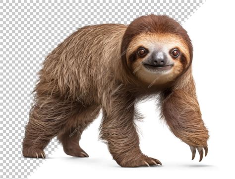 Premium Psd Sloth Walking Pose On Isolated Background