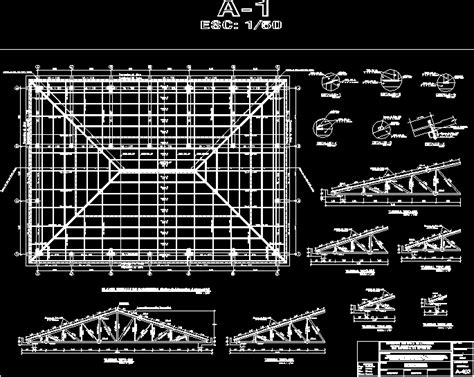 Diseño De Techo Metálico En Dwg Autocad Detalle De Techo Metalico
