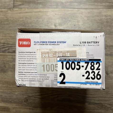 Toro 88620 Flex Force System 60v Max 20 Ah Lithium Ion L108 Battery