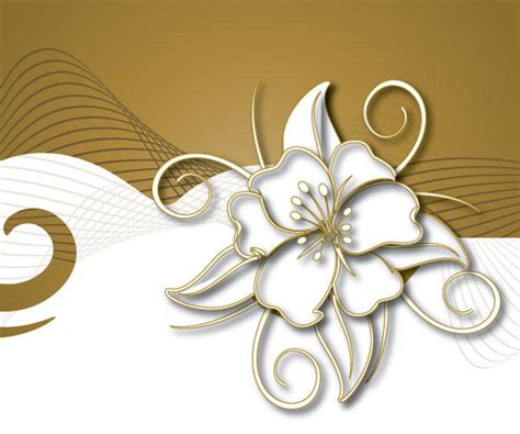 Floral Vector With Flowing Background