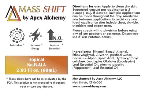 Mass Shift Topical Sodium R Alpha Lipoic Acid