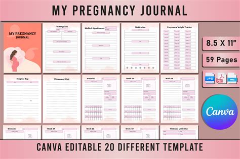 My Pregnancy Journal For Canva Template Graphic By Shumaya · Creative