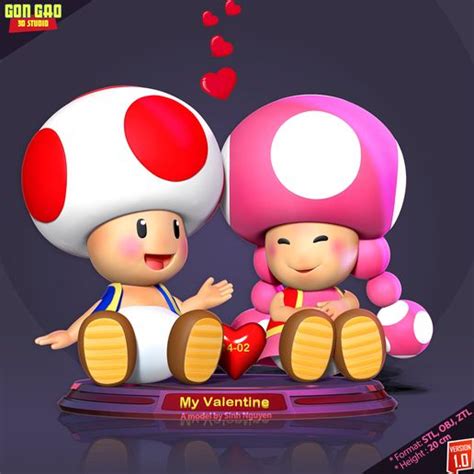 3d File Toad And Toadette Valentine Season ️‍🔥 ・design To Download And 3d Print・cults