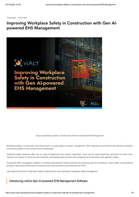 Pdf Improving Workplace Safety In Construction With Gen Ai Powered Ehs Management