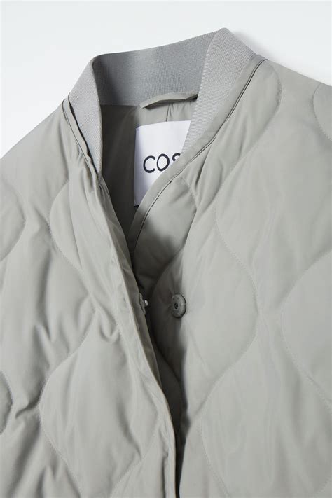 Oversized Quilted Jacket Sage Green Cos Us
