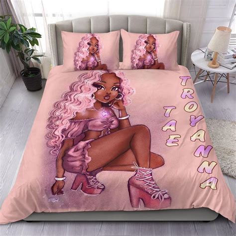 African American Black Girl Bedding Set For Girls Custom Bed Set For