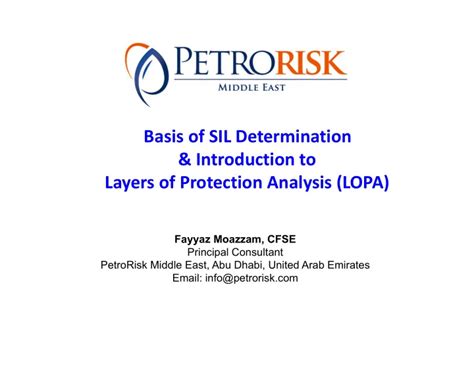 Ppt Basis Of Sil Determination And Introduction To Layers Of