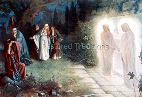 Angels Shows Holy Women Empty Tomb Of Christ Royalty Free Art Image