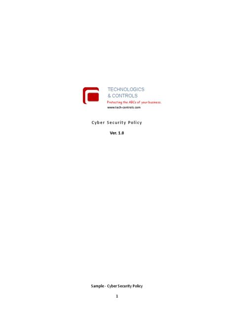 Cyber Security Policy Pdf Security Computer Security