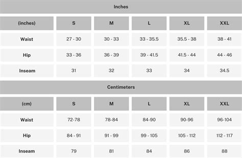 Nike Mens Size Chart Pants Online Sale