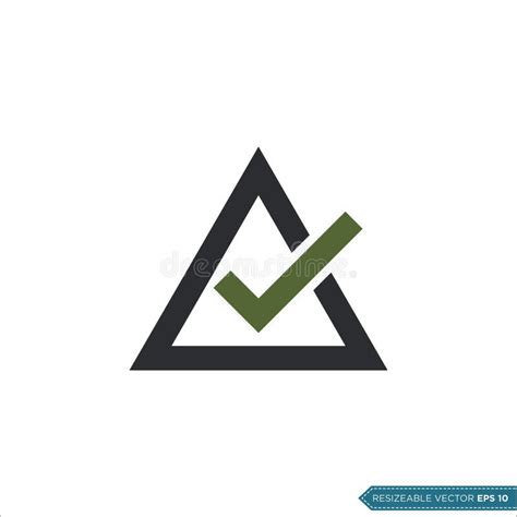 Triangle Check Mark Check List Icon Vector Template Stock Vector