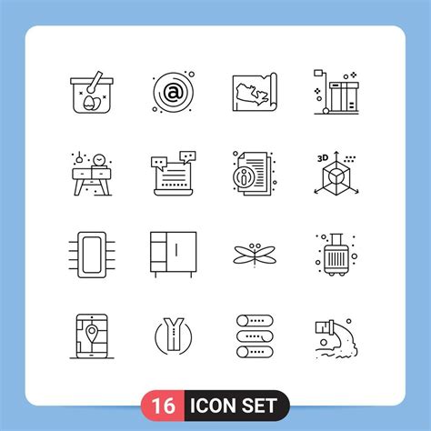 User Interface Pack Of 16 Basic Outlines Of Home Packaging Mail