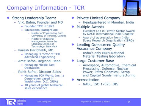 Tcr Engineering Services Material Testing Laboratory Ppt
