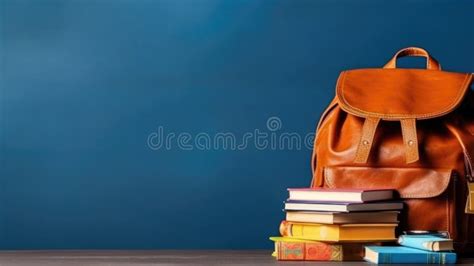 Back To School Backpack With School Equipment With Copy Space Stock