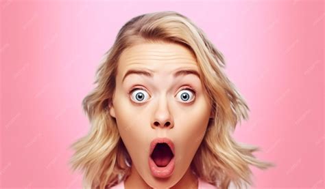 Premium Photo Shocked Impressed Blond Woman Lady With Mouth Wide Open