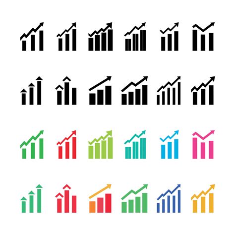 Set Of Bar Graph Icons Illustration In Flat Style 44616417 Vector Art