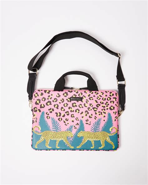 Leopard Palm Pink Laptop Case Oliver Bonas