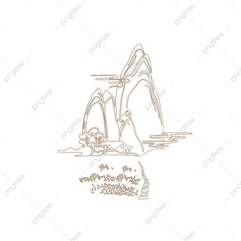 Pattern Texture Line Vector Design Images Chinese Style Landscape Line