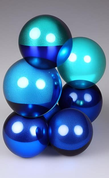 Premium Ai Image Blue Colored Spheres