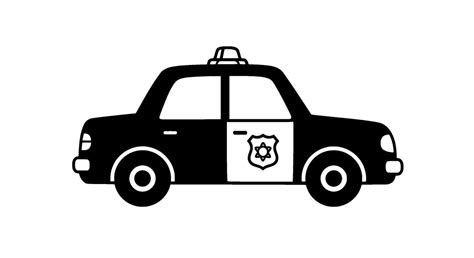 Simple Police Car Icon Black And White Silhouette 60848158 Vector Art