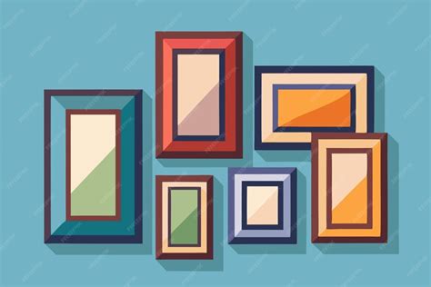 Six Wall Photo Frames In Assorted Sizes Ready For Custom Displays Premium Ai Generated Vector