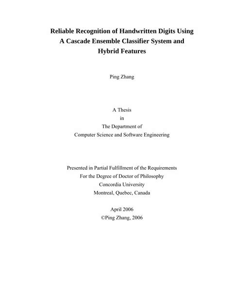 PDF Reliable Recognition Of Handwritten Digits Using A Cascade Recognition And Analysis
