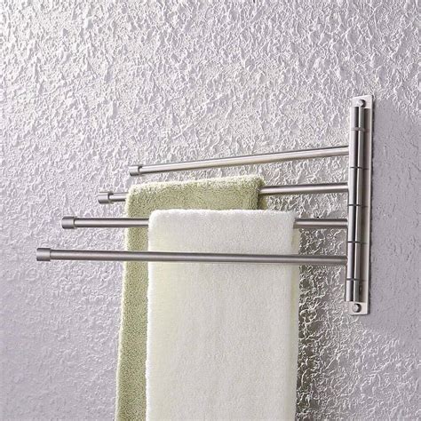 Stainless Steel 4 Arm Bathroom Swing Hanger Towel Rack Holder Wall Mount Brushed Finish Buy